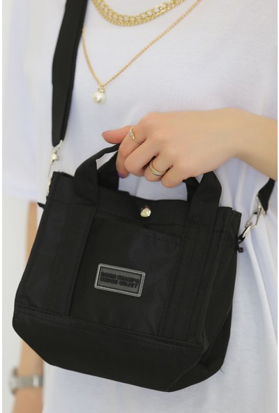 Kanvas El Çanta Siyah