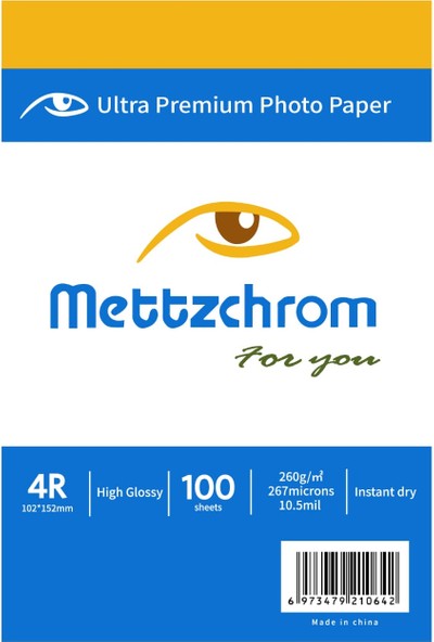 Mettzchrom Ultra Premium Parlak Fotoğraf Kağıdı 100 Sayfa 260 gr 10 x 15 cm