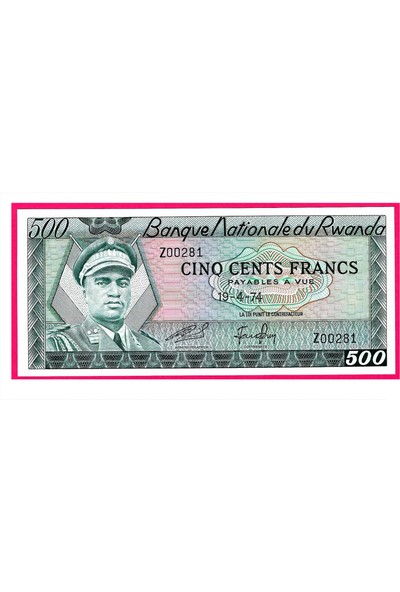 Ruanda, 500 Francs, 1974 P11A Çil