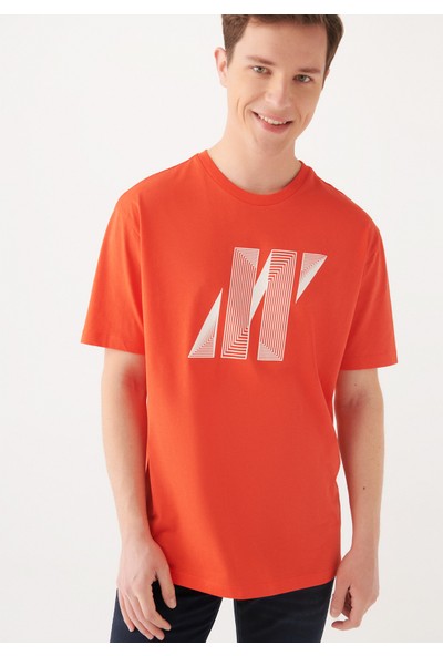 Mavi Pro Logo Baskılı Turuncu Tişört