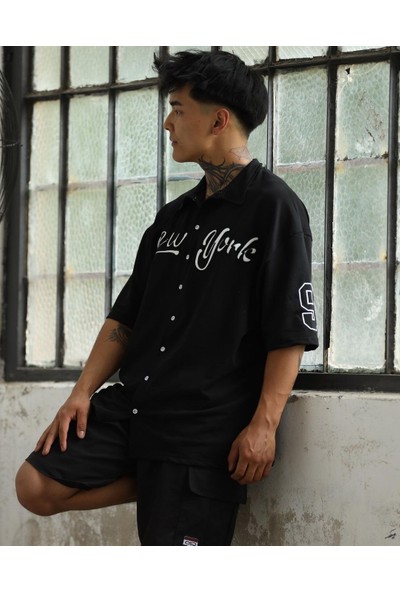 Zenis New York Baski Oversize Gömlek Unisex