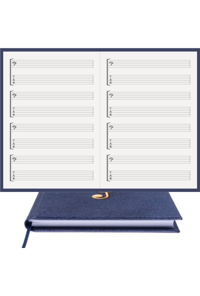 Gitar Nota Defteri Fa ve Tab Anahtarlı El Yapımı, El Dikişi, Kuşe Ciltli A/5 Gitar Nota Defteri Fa ve Tab Anahtarlı El Yapımı, El Dikişi, Kuşe Ciltli A/5