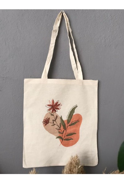 OGC Renkli Çiçek Baskılı Bez Çanta