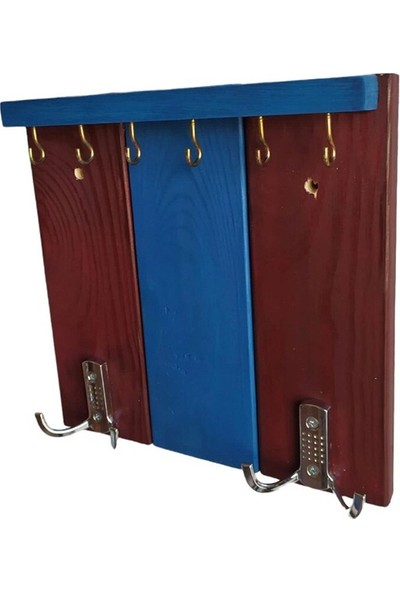 Bahat Ahşap Krom Kancalı Bordo Mavi Taraftar Portmanto Elbise Anahtarlık Takı Askılığı Bahat Ahşap Krom Kancalı Bordo Mavi Taraftar Portmanto Elbise Anahtarlık Takı Askılığı