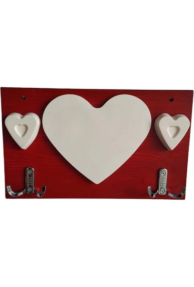 Bahat Ahşap Kalpli Duvar Portmanto Elbise Askısı Krom Kancalı Askılık 18*30 cm Bahat Ahşap Kalpli Duvar Portmanto Elbise Askısı Krom Kancalı Askılık 18*30 cm