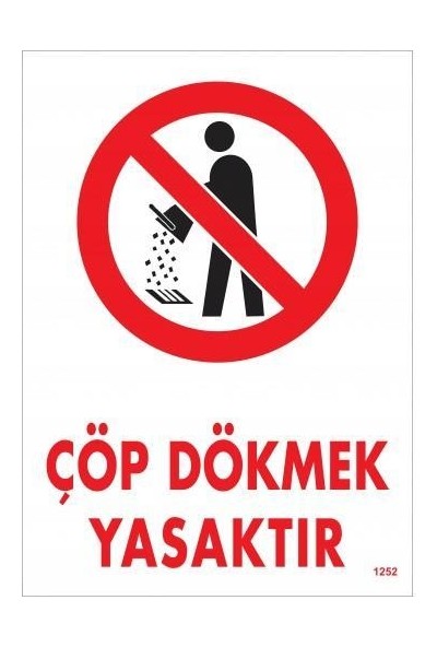 Avmdepo Çöp Dökmek Yasaktır Uyarı Levhası 25X35 KOD:1252