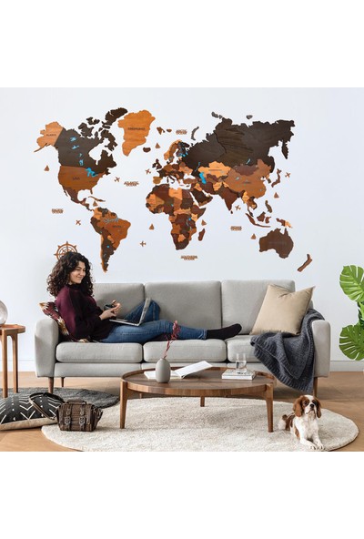 Crowart Ahşap Dünya Haritası Crowart Ahşap Dünya Haritası
