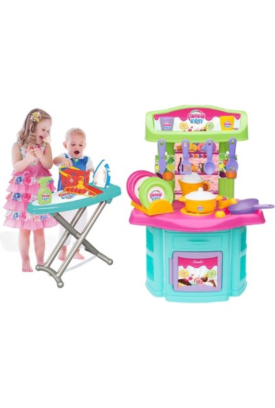 Candy Oyuncak Şef Mutfak Seti + Ütü Seti Eğitici Oyuncak Set Candy Oyuncak Şef Mutfak Seti + Ütü Seti Eğitici Oyuncak Set