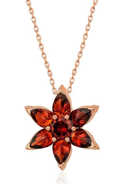 Mooije Silver Gümüş Kırmızı Çiçek Kolye Mooije Silver Gümüş Kırmızı Çiçek Kolye