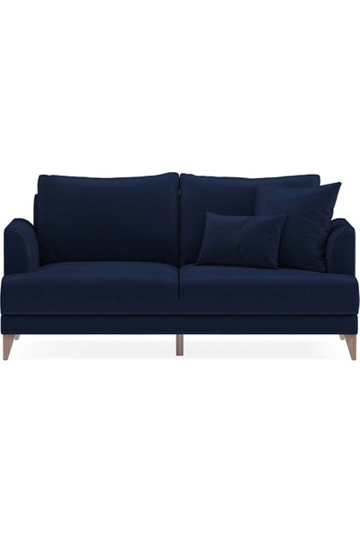 Enza Home Fiore 2'li Yataklı Koltuk, Tay Tüyü - Lacivert