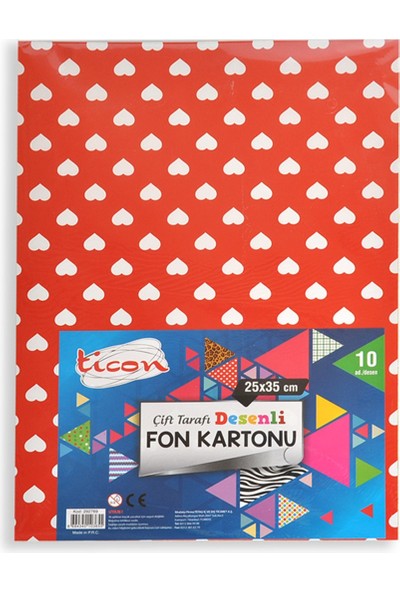 Ticon Çift Desenli Fon Kartonu 25X35CM 10 Desen Ticon Çift Desenli Fon Kartonu 25X35CM 10 Desen