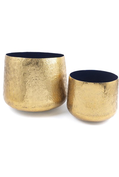 Mikasa Moor Gold Mavi 2li Saksı 36X34X34CM 24X25X24CM
