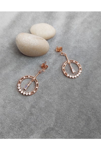 Takıtokacınız Altın Kaplama Zirkon Taş Kadın Küpe