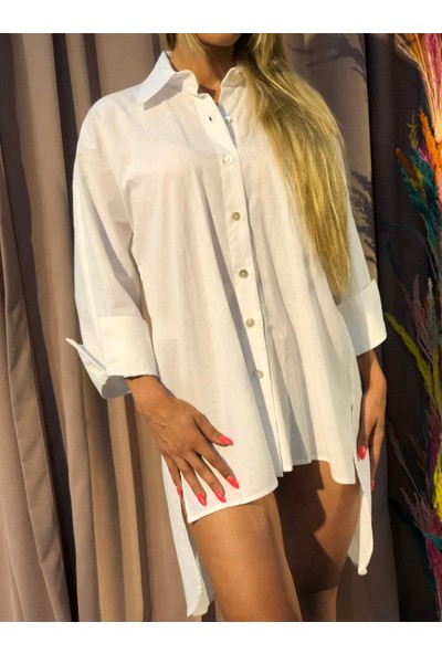 Madam'e Kokina Kadın Beyaz Pamuklu Gömlek