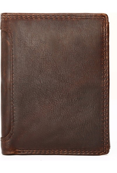 Unik Love Erkek Hakiki Deri Cüzdan - Koyu Kahverengi (Yurt Dışından)