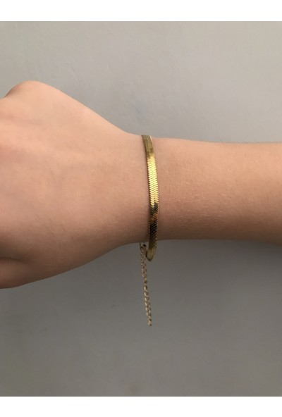 Özge Takı Dekor Çelik Italyan Zincir Bileklik Gold Özge Takı Dekor Çelik Italyan Zincir Bileklik Gold