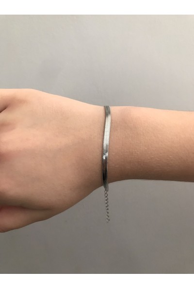 Özge Takı Dekor Çelik Italyan Zincir Bileklik Gümüş Özge Takı Dekor Çelik Italyan Zincir Bileklik Gümüş