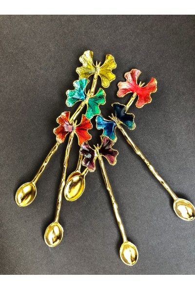 Chance Gift Gold Kaplama Kelebek Figür Mineli Metal 6'lı Çay Kaşığı Chance Gift Gold Kaplama Kelebek Figür Mineli Metal 6'lı Çay Kaşığı