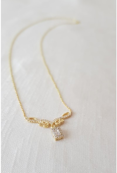 Tuna Lina Baget Taşlı Kolye