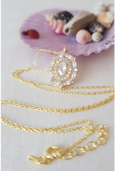 Tuna Lina Zirkon Taşlı Kolye