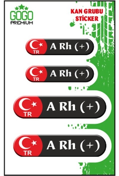Gogomoto Kan Grubu Iıı A Rh(+) Siyah Dörtlü Damla Etiket