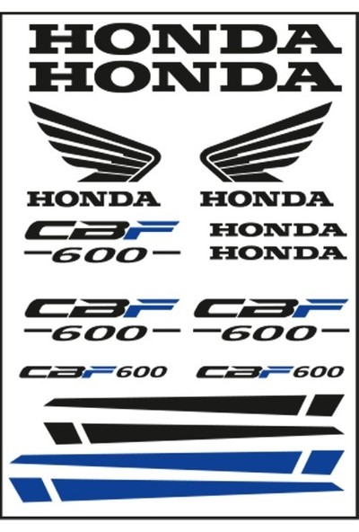 Gogomoto Honda Cbf 600 Uyumlu A4 Sticker Set