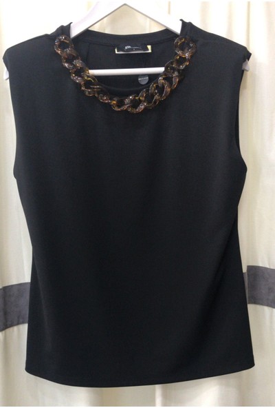 Bsb Jeans Bsb-Önü Aksesuarlı Bluz Siyah