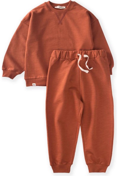 Cigit Basıc Sweatshirt Takım 3-8 Yaş Kiremit Cigit Basıc Sweatshirt Takım 3-8 Yaş Kiremit