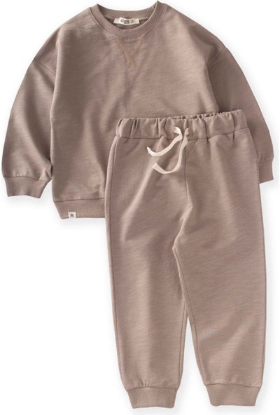 Cigit Basıc Sweatshirt Takım 3-8 Yaş Vizon Cigit Basıc Sweatshirt Takım 3-8 Yaş Vizon