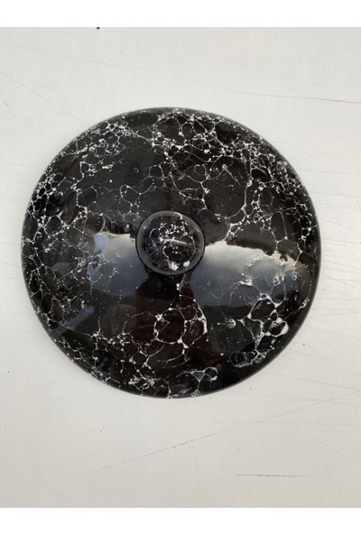 Red Seramik Collection Siyah Mermer Desenli Çöp Kovası Kapağı