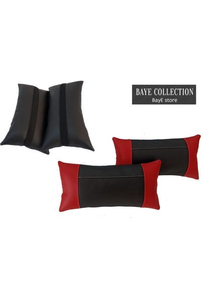 Baye Collection Araba Oto Araç Boyun Yastığı Deri 2'li Set Siyah Kırmızı Oto Araç Seyahat Koltuk Yastık Baye Collection Araba Oto Araç Boyun Yastığı Deri 2'li Set Siyah Kırmızı Oto Araç Seyahat Koltuk Yastık