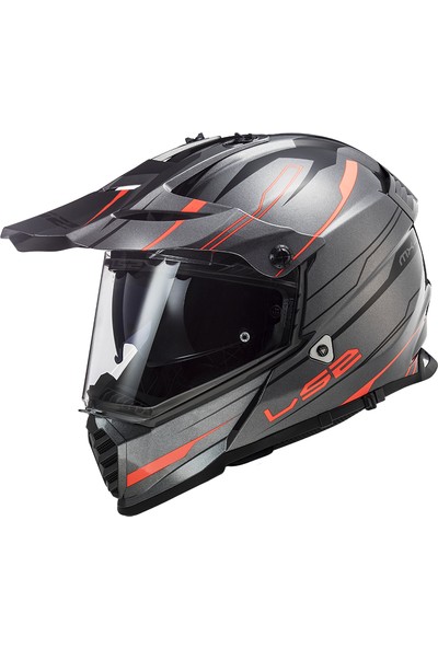 Ls2 Pioneer Evo Knight Titanium-Turuncu Kask Ls2 Pioneer Evo Knight Titanium-Turuncu Kask