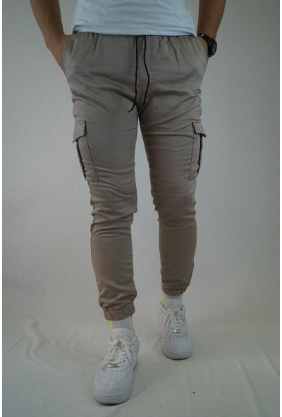 BOOSS MILANO Erkek Taş Beli ve Paçası Lastikli Paça Detaylı Kargo Pantolon 6 Cepli BOOSS MILANO Erkek Taş Beli ve Paçası Lastikli Paça Detaylı Kargo Pantolon 6 Cepli