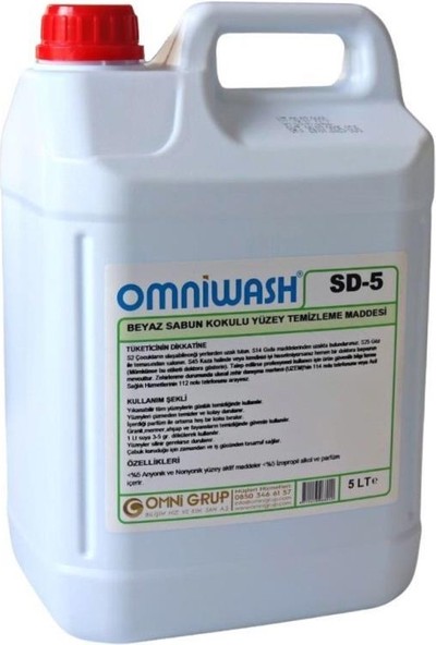 Omniwash Sd-5 Genel Amaçlı Yüzey Temizleyici Beyaz Sabun Kokulu 5000 ml