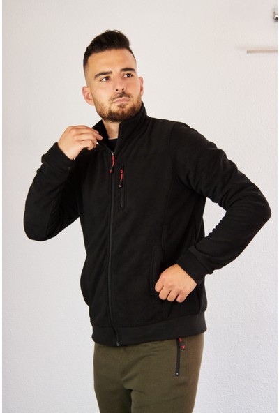 Deepindream Erkek Siyah Fermuarlı Polar