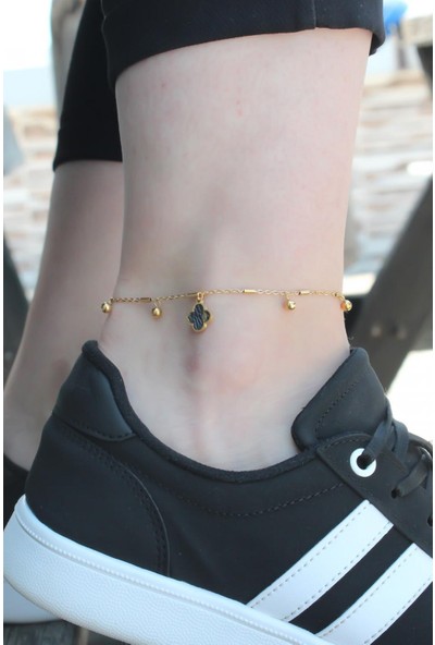 Peaces Store Erb Çiçek Figür Minmal Top Detay Gold Renk Çelik Halhal Peaces Store Erb Çiçek Figür Minmal Top Detay Gold Renk Çelik Halhal