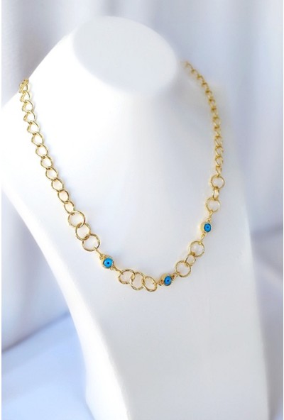 Deniz Bijuteri Nazar Boncuklu Zincirli Kolye