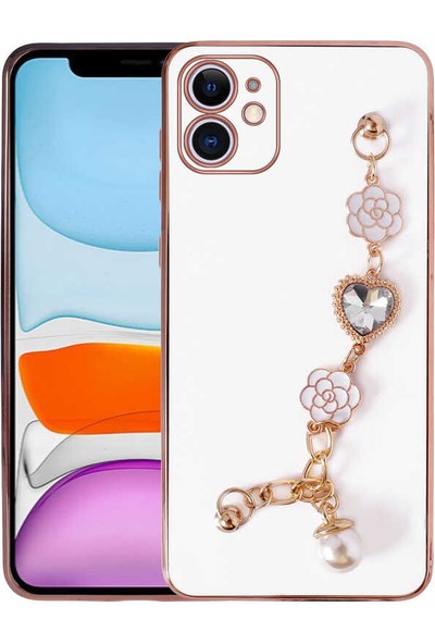 Fibaks Apple iPhone 11 Uyumlu Çiçek Desenli Askılı Tutamaçlı Kamera Korumalı Kılıf Fibaks Apple iPhone 11 Uyumlu Çiçek Desenli Askılı Tutamaçlı Kamera Korumalı Kılıf