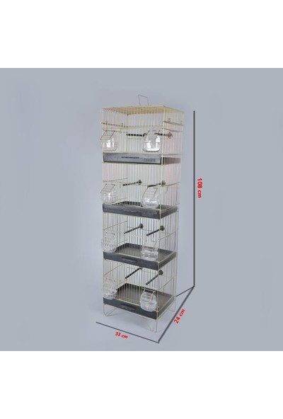 Canser 4 Katlı Ötüş Sarı gralvaniz Kafes