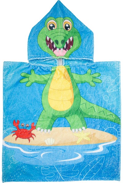 Bross Dinazor Desenli Çocuk Havlu Panço 60X60 Bross Dinazor Desenli Çocuk Havlu Panço 60X60