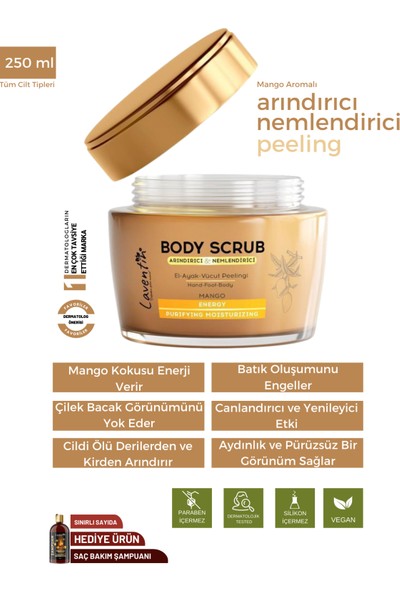 Besleyici Arındırıcı ve Nemlendirici Vücut Peelingi Mango 250 ml Energy Besleyici Arındırıcı ve Nemlendirici Vücut Peelingi Mango 250 ml Energy