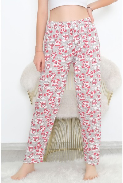 Depoxml Desenli Pijama Altı Grikırmızı - 8540.1567. Depoxml Desenli Pijama Altı Grikırmızı - 8540.1567.