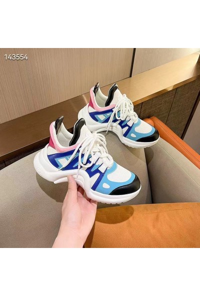 Vison Kadın Kalın Taban Yükseltici Spor Örgü Günlük Ayakkabılar (Yurt Dışından)