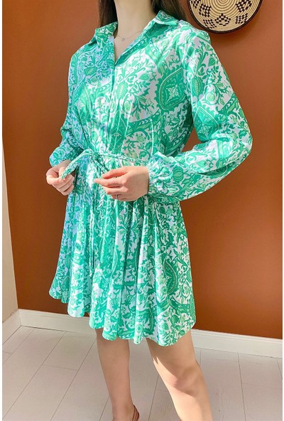 Elbee Gömlek Elbise - Yeşil