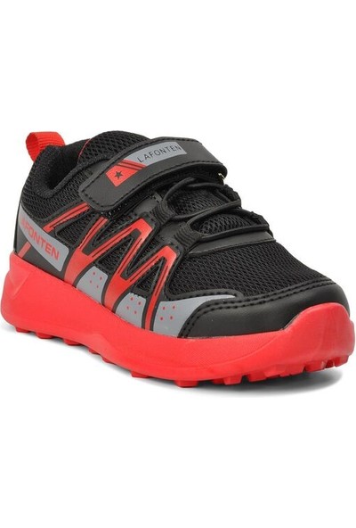 Lafonten Siyah-Kirmizi Erkek Çocuk Cirt Cirtli Spor Ayakkabi