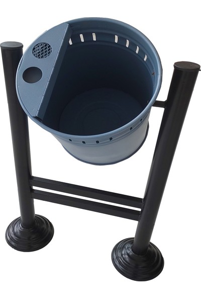 Safirkom Metal Çöp Kovası, H Ayaklı, Siyah-Antrasit Sç 30 Sah Safirkom Metal Çöp Kovası, H Ayaklı, Siyah-Antrasit Sç 30 Sah