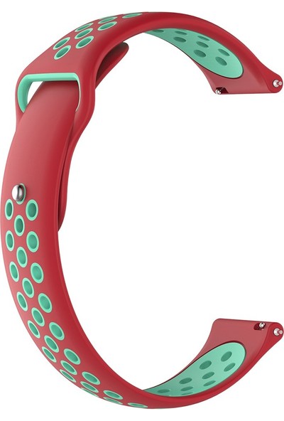 Markacase Amazfit Pop - Pop Pro İçin Uyumlu Delikli Silikon Kordon Kayış Kırmızı Turkuaz Markacase Amazfit Pop - Pop Pro İçin Uyumlu Delikli Silikon Kordon Kayış Kırmızı Turkuaz
