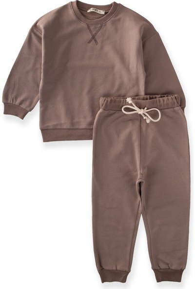 Cigit Basic Karyoka Detaylı Sweatshirt Takım 3-8 Yaş Vizon Cigit Basic Karyoka Detaylı Sweatshirt Takım 3-8 Yaş Vizon