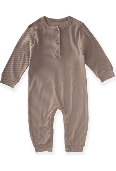 Cigit Manşetli Fitilli Tulum 0-3 Yaş Vizon