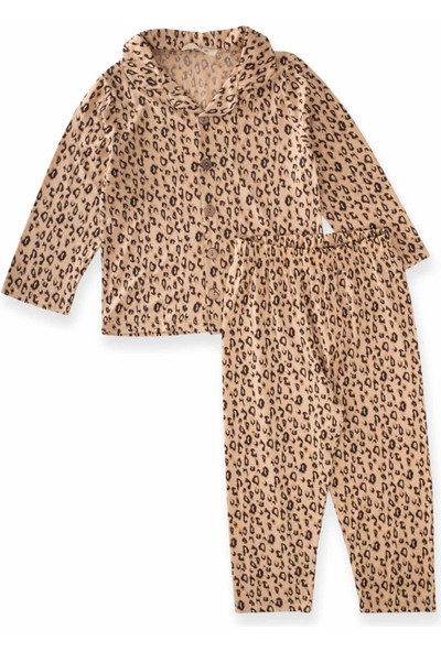 Cigit Dökümlü Gömlek Yaka Pijama Takım 3-9 Yaş Bej Cigit Dökümlü Gömlek Yaka Pijama Takım 3-9 Yaş Bej